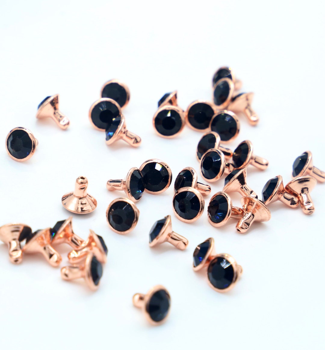 Navy Rhinestone Rivets - 4mm 6mm 8mm Montana Blue Crystal Rivets - Gem ...