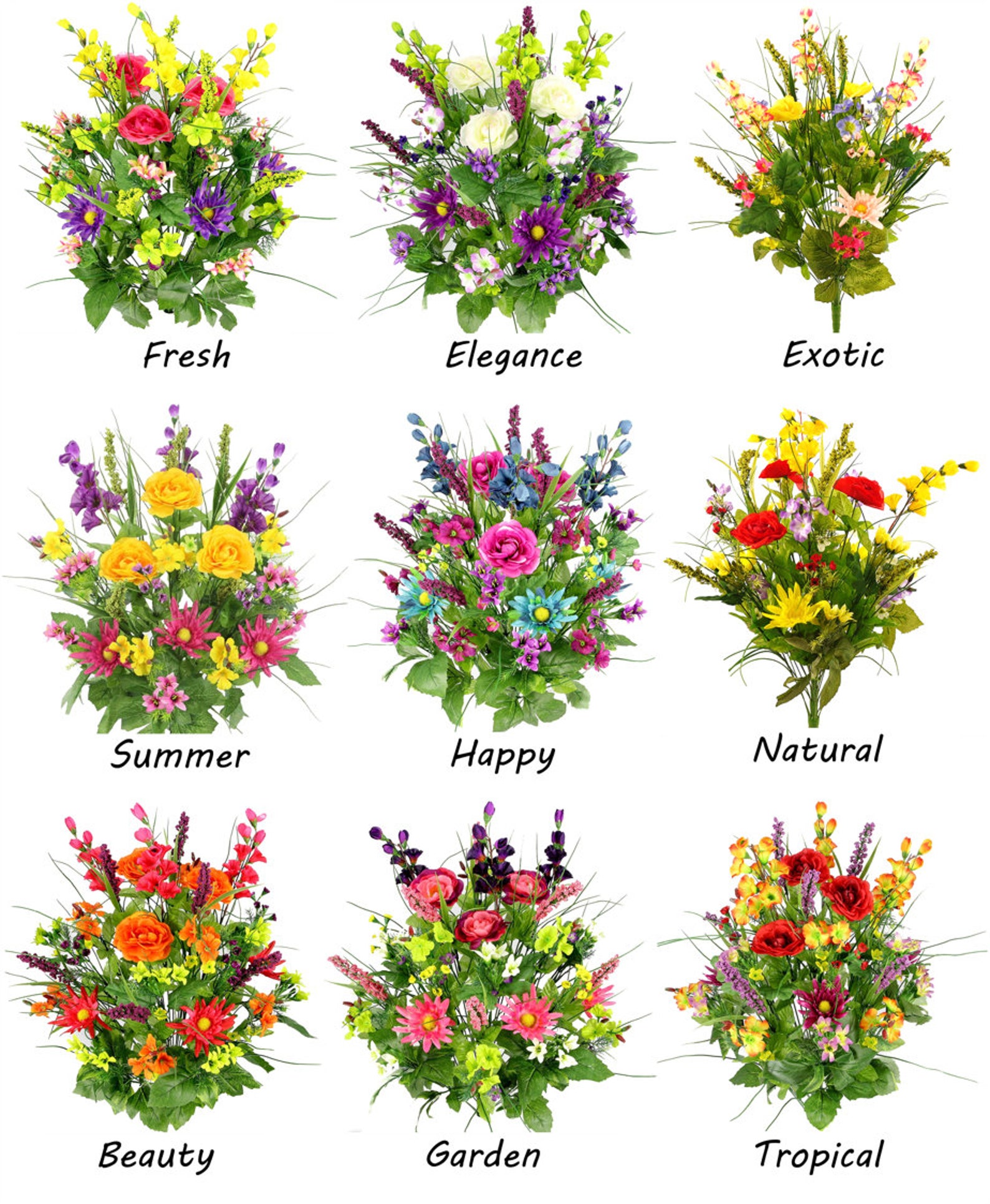 Flower Bouquet Displays - Artificial Flower Bouquets for Vases ...