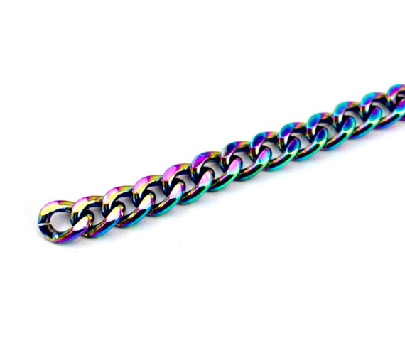 Rainbow Curb Chain for Purses Jewelry and Crafts 17x13mm - Etsy