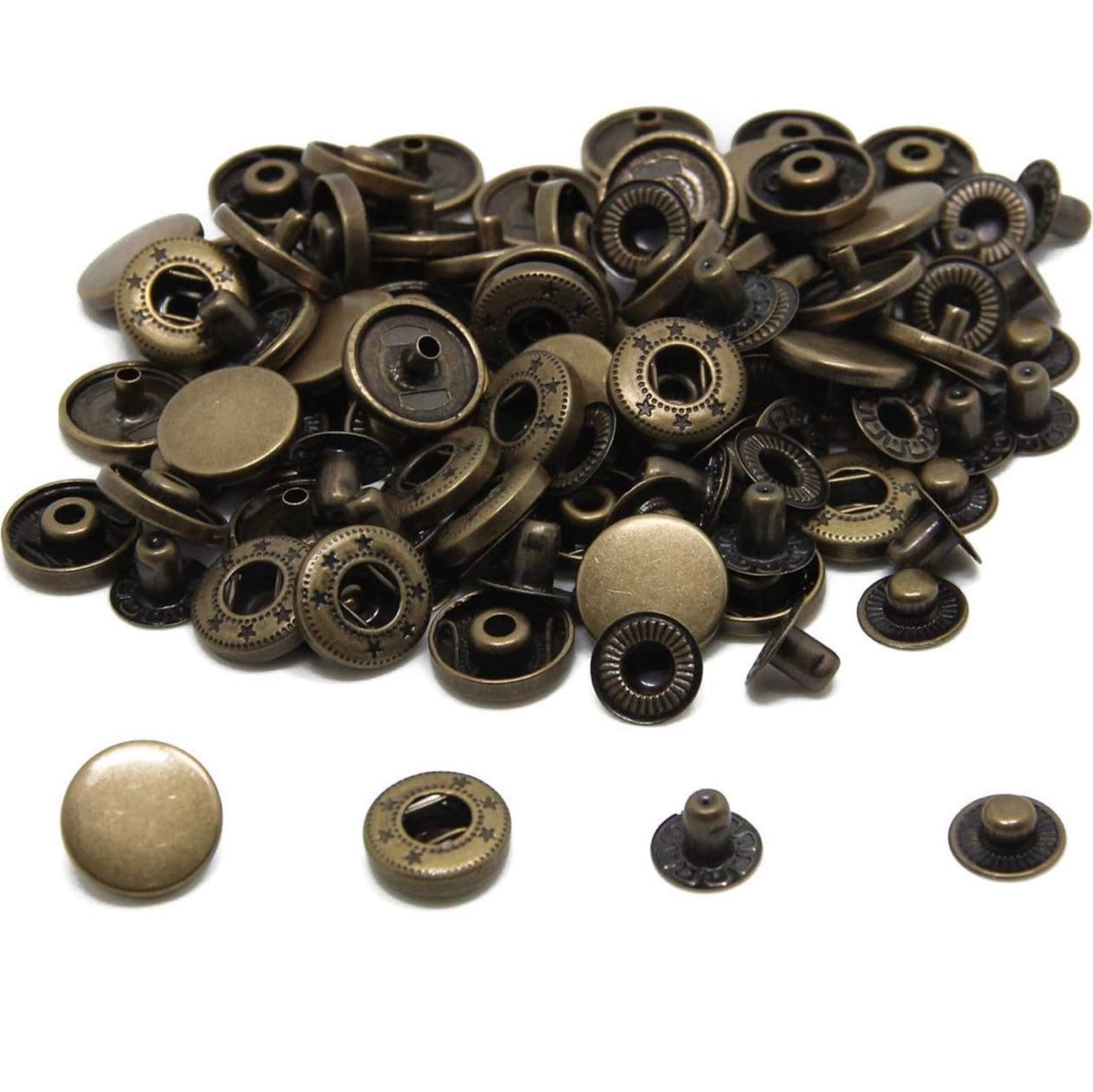 Metal Snaps, Spring Snap Buttons - 10mm 12.5mm 15mm Snaps - #633 #831 ...