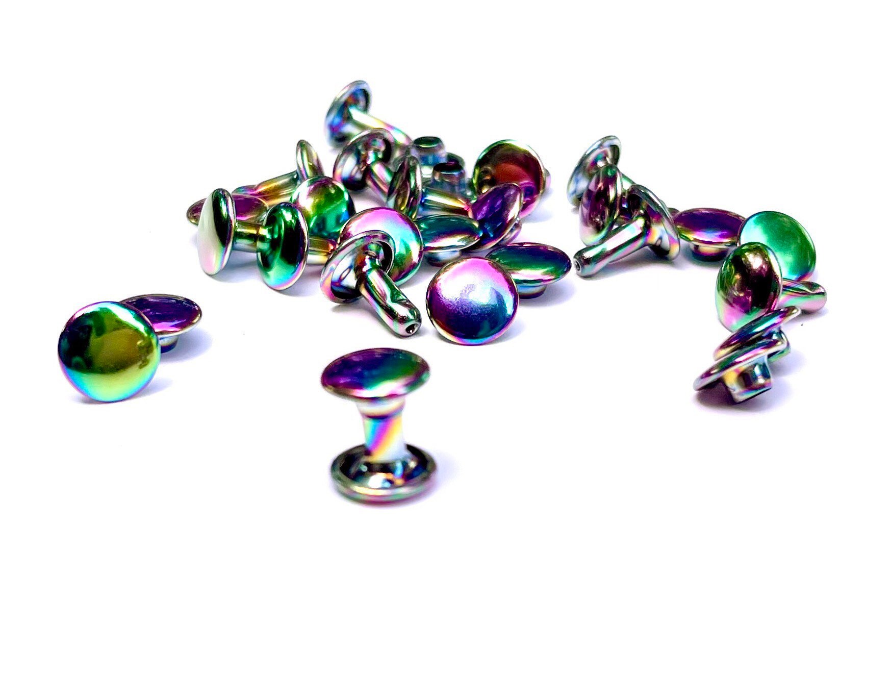 Rivets for Leather - 20ct 4mm 6mm 8mm Double Cap Rainbow Rivets -2 - Etsy