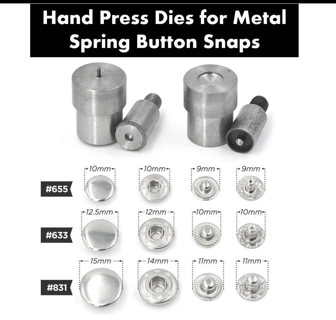 Spring Snap Button Dies for Hand Press - Dies for Setting #655, #633 ...