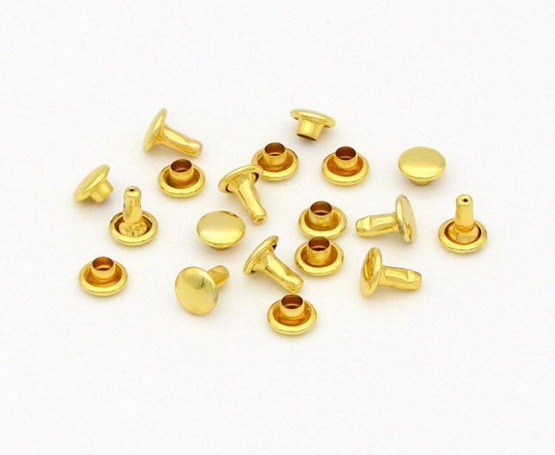 Gold Rivets for Leather - 100ct 8mm Gold Cap Rivet Studs - Fast ...