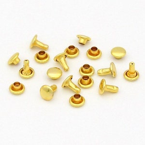 Gold Rivets for Leather - 50ct 6mm Gold Cap Rivet Studs - Fast Shipping ...