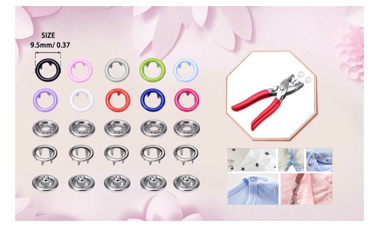 Colored Snap Kit With Pliers 200 Snaps With Tools and Carry - Etsy