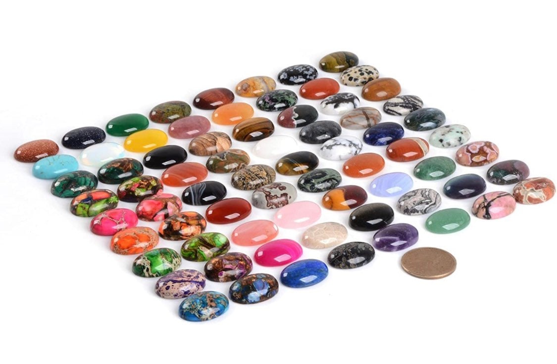 5pc 1” Stone Cabochon - Flat Back Cabochon for Jewelry and Leather - Etsy