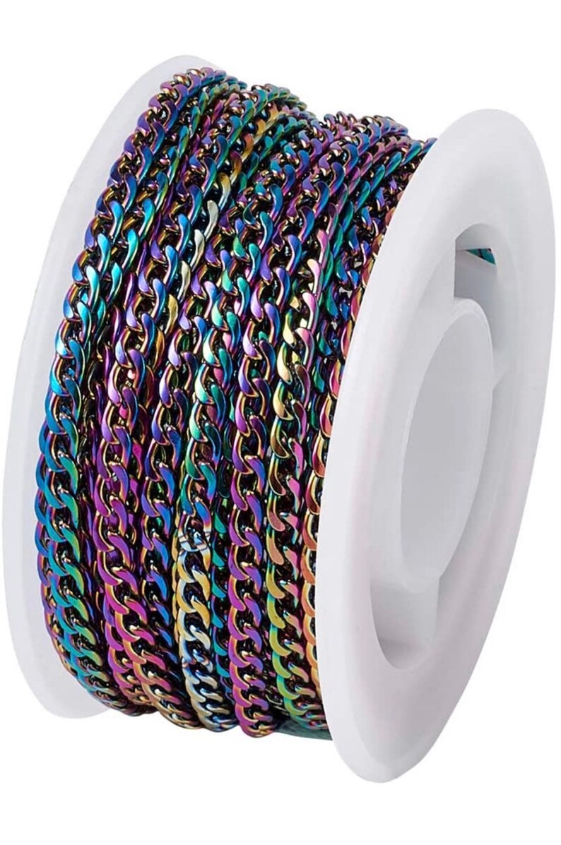 Rainbow Chain for Jewelry Are Crafts 5 Yards - Etsy