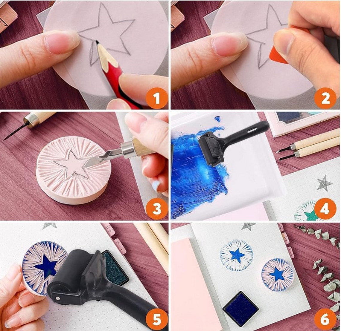 Rubber Stamp Making Kit With Stamp Blocks and Tools- Printmaking Kit - Etsy