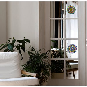 Stained Glass Mandala Art Kit - DIY Window Clings With Markers, 10 ...