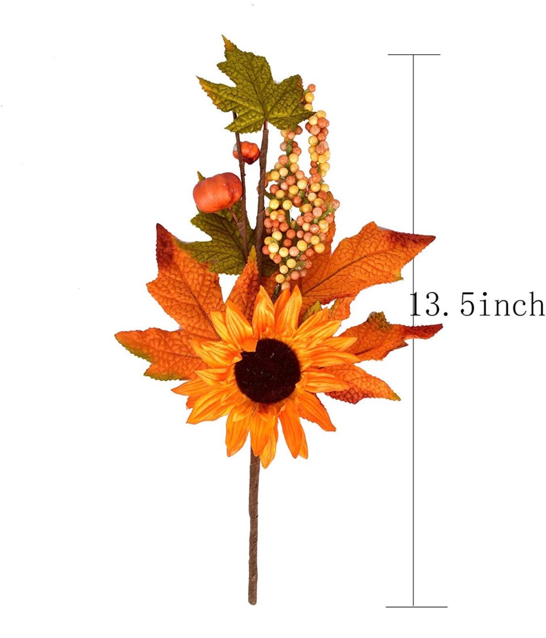 Fall Sunflower Maple Leaf Pumpkin and Berry Stem Fall Leaves | Etsy