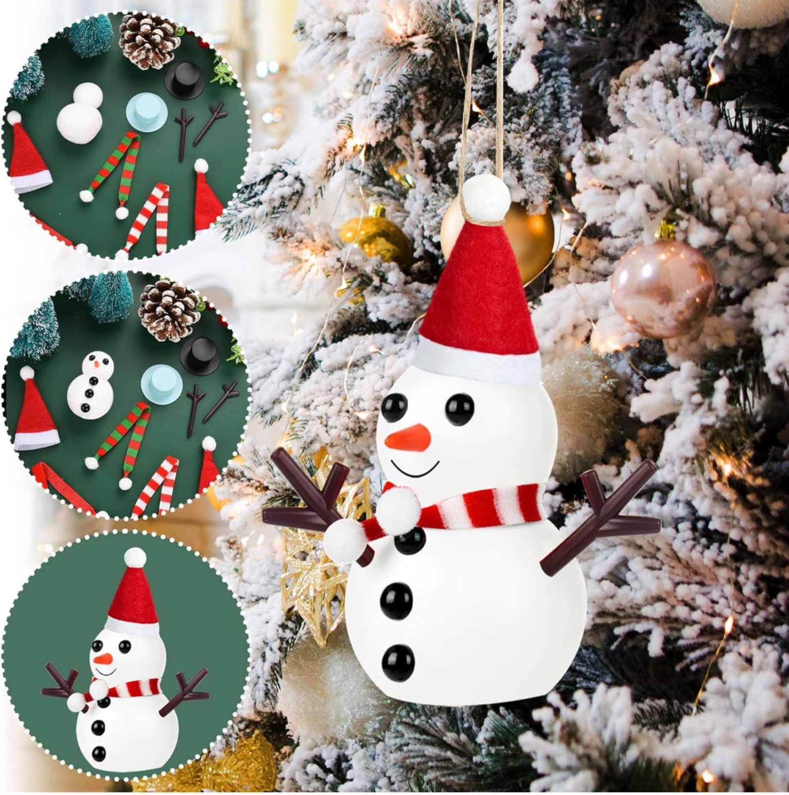 Snowman Kit - DIY Fun Build Your Own Snowman Ornament Christmas Decor ...