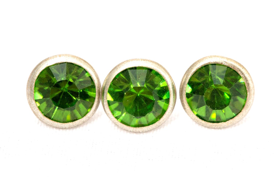 Fern Rhinestone Rivets - 8mm Olive Green Crystal Rivets - Gem Rivets ...