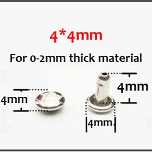 Tiny Doll Rivets for Leather - 100ct 4mm Cap Rivet Studs - Fast ...
