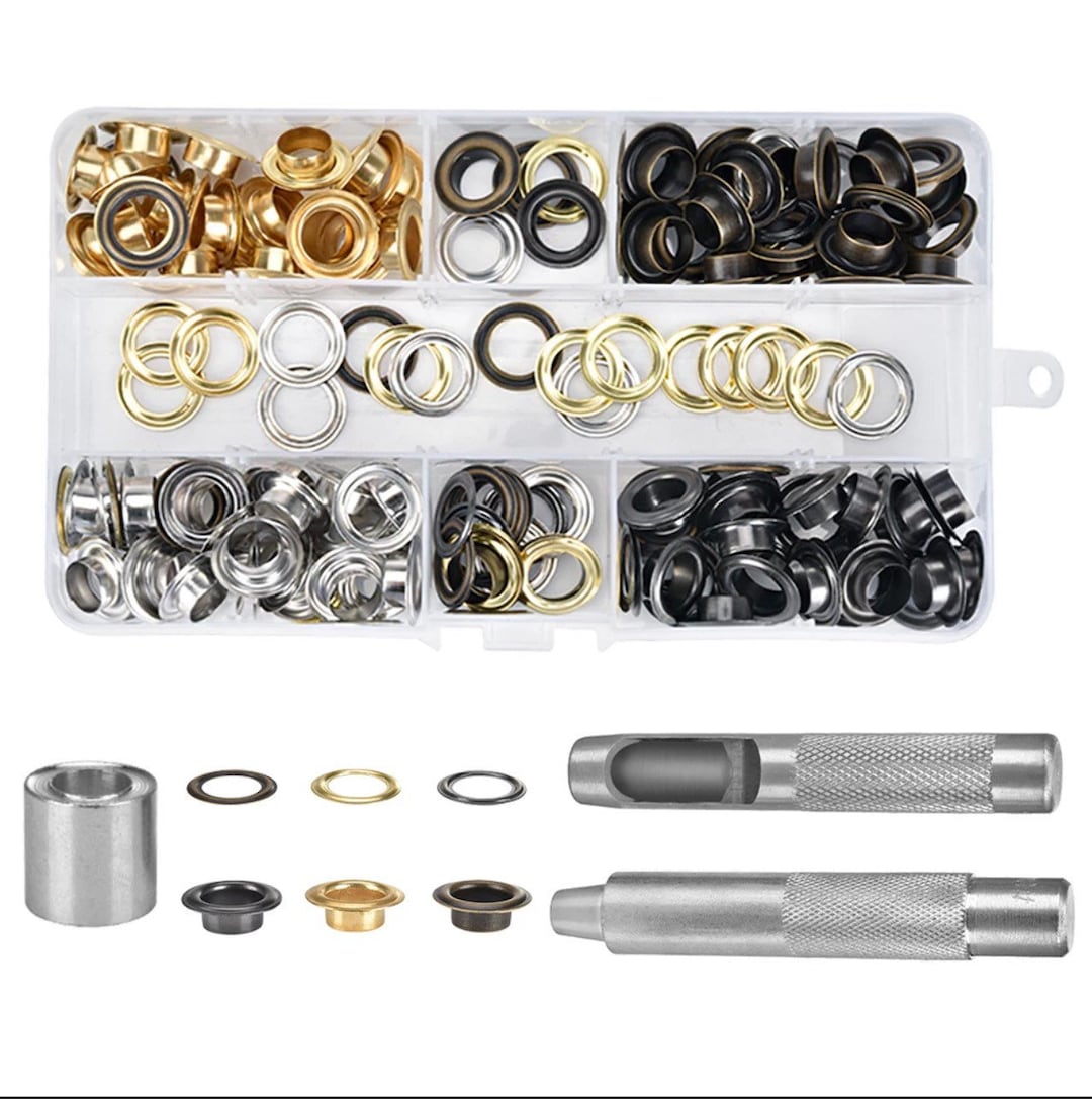 Metal Grommet Kit - 120pc 3/8" 10mm Eyelets With Washers, Eyelet ...