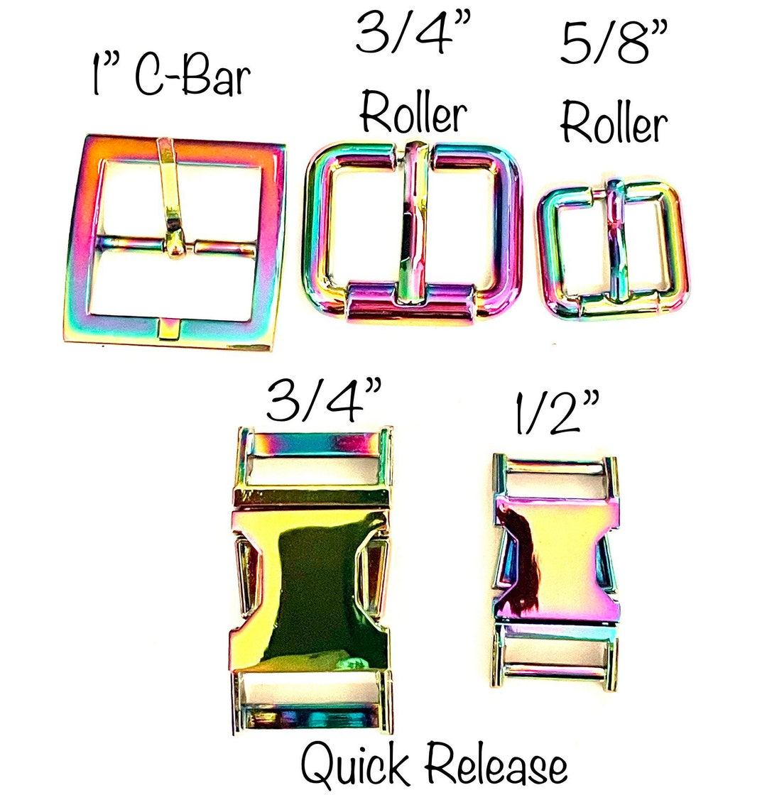 Rainbow Metal Buckles - 1/2” 5/8” 3/4” 1” Rainbow Buckle - Rainbow ...