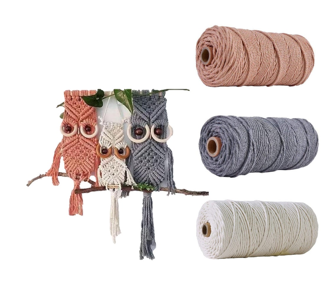 Macrame Cotton Cord - 100% Natural Cotton Rope Cord - Craft Rope String ...