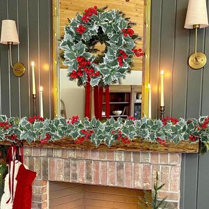 Christmas Garland- Holly Berry Garland- Poinsettia Garland - Etsy