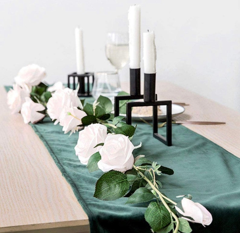 White Rose Garland Silk Flowers Home Decor Minimalist - Etsy