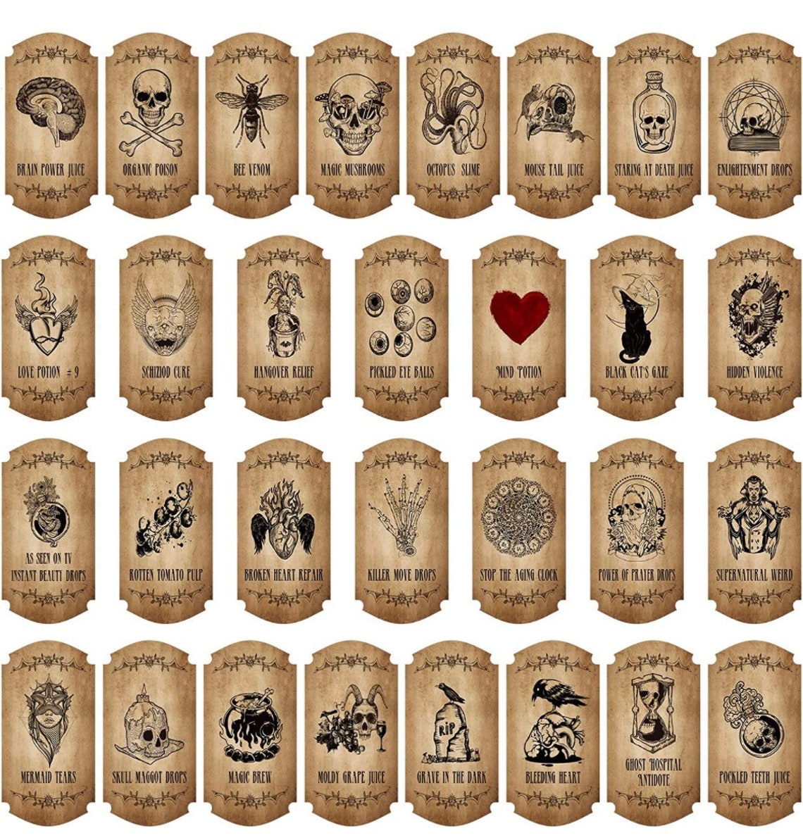 60pcs Halloween Bottle Labels Apothecary Stickers Potions - Etsy