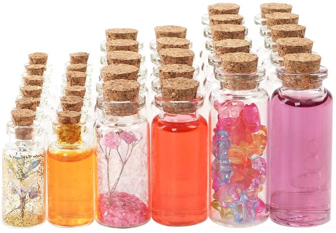 Mini Glass Bottles - Diffuser Bottles - Vials With Cork Stoppers - Tiny ...