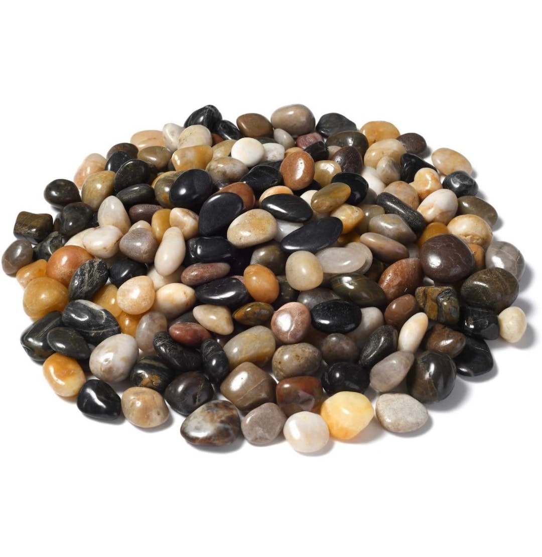 Pebbles - Garden Stones - 1lb Smooth Polished River Stones for Crafts ...