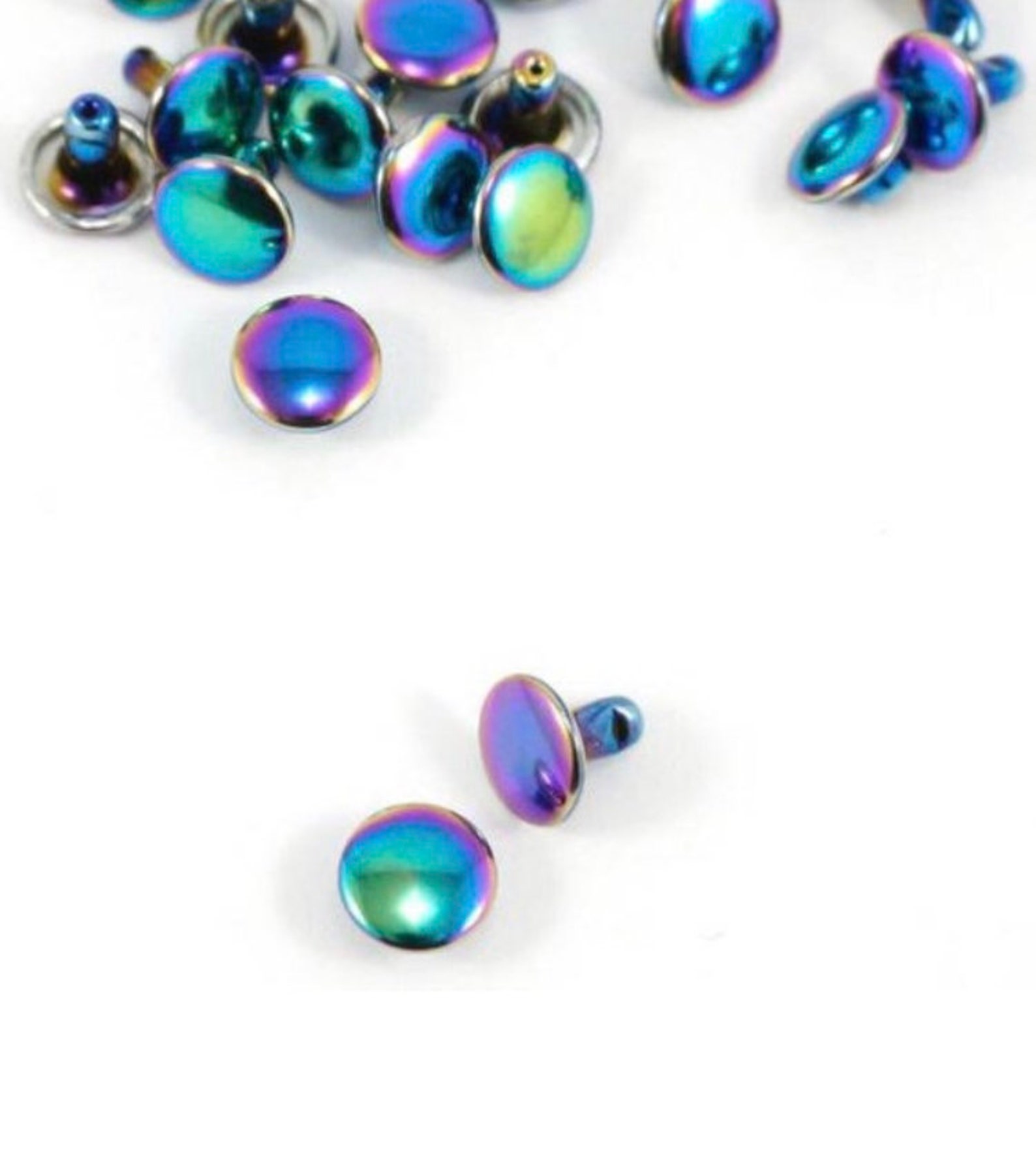 Rainbow Rivets for Leather 20ct 4mm 6mm 8mm Double Cap | Etsy