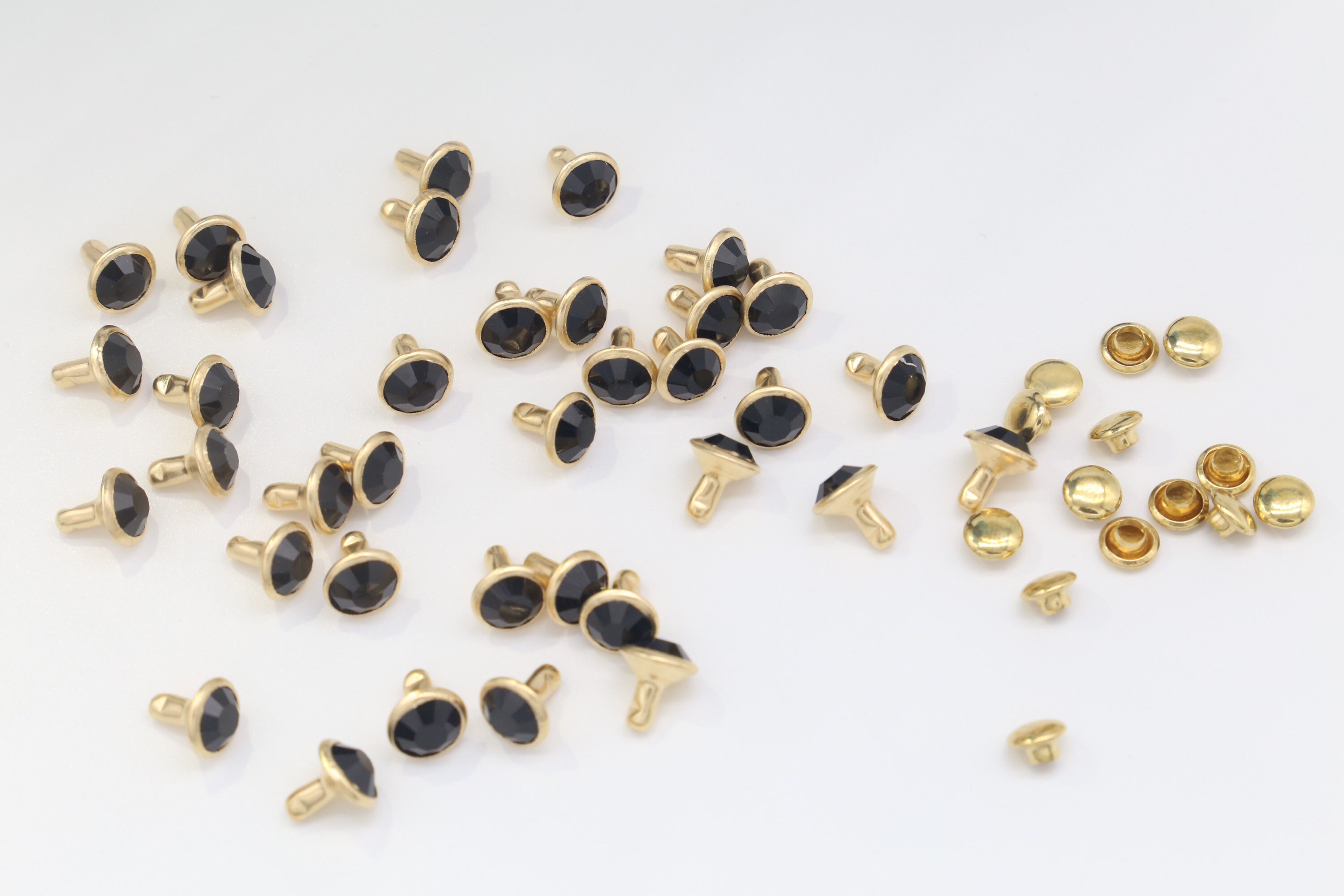 Black Rhinestone Rivets 4mm 6mm 8mm Jet Black Crystal Rivets - Etsy