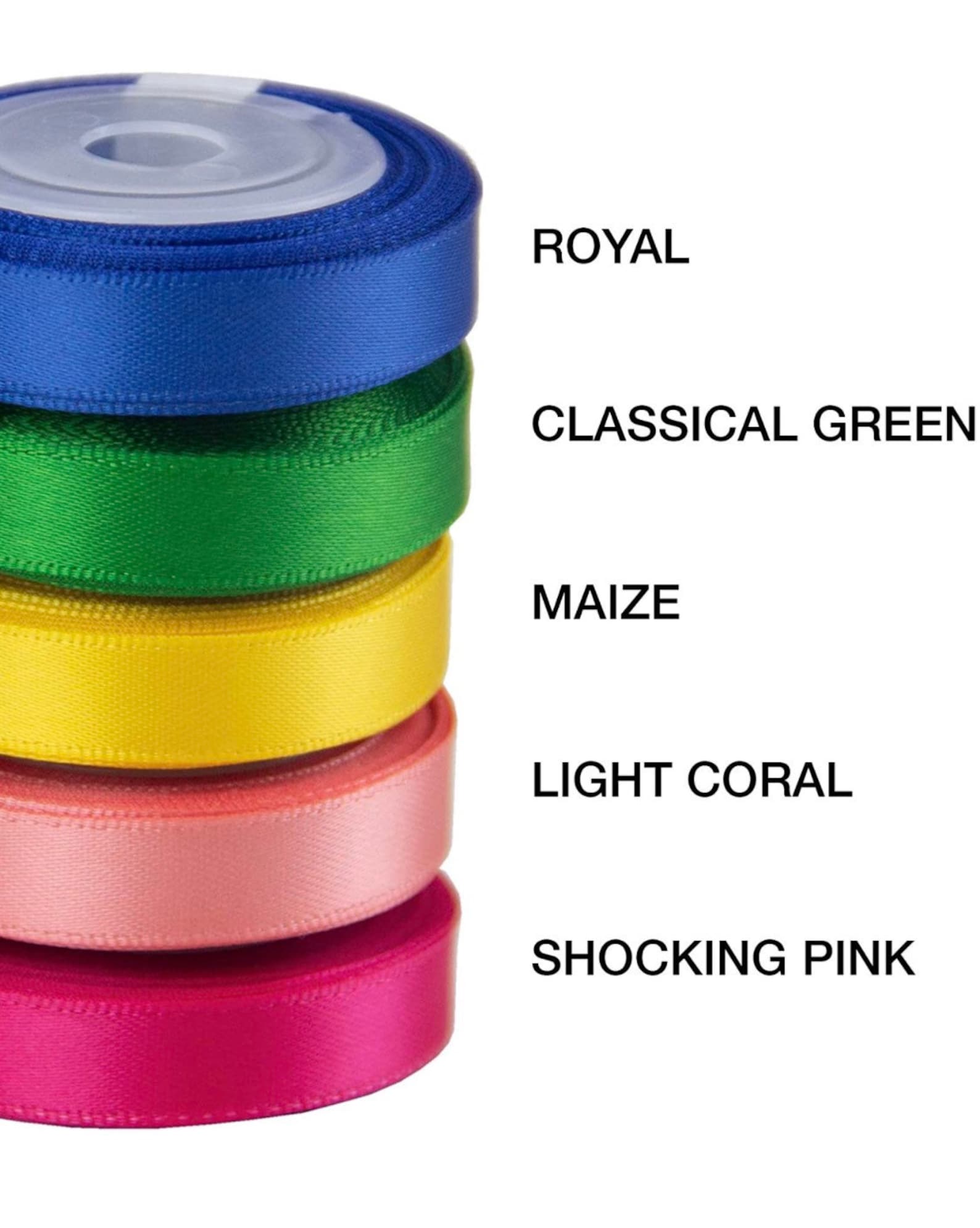 Satin Ribbon - 3/8” Double Sided Polyester Satin Ribbon 3/8” X 5 Yards ...