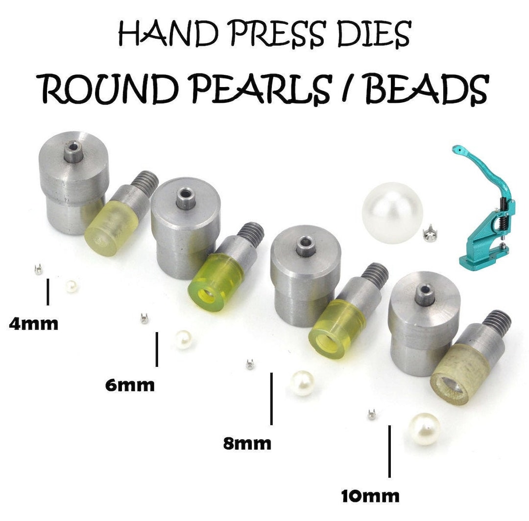 Round Pearl Rivet Dies for Hand Press - 4-10mm Dies for Setting Round ...