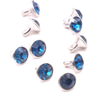 Blue Zircon Rhinestone Rivets - 8mm Crystal Rivets - Gem Rivets for ...