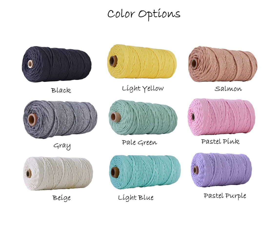 Macrame Cotton Cord - 100% Natural Cotton Rope Cord - Craft Rope String ...