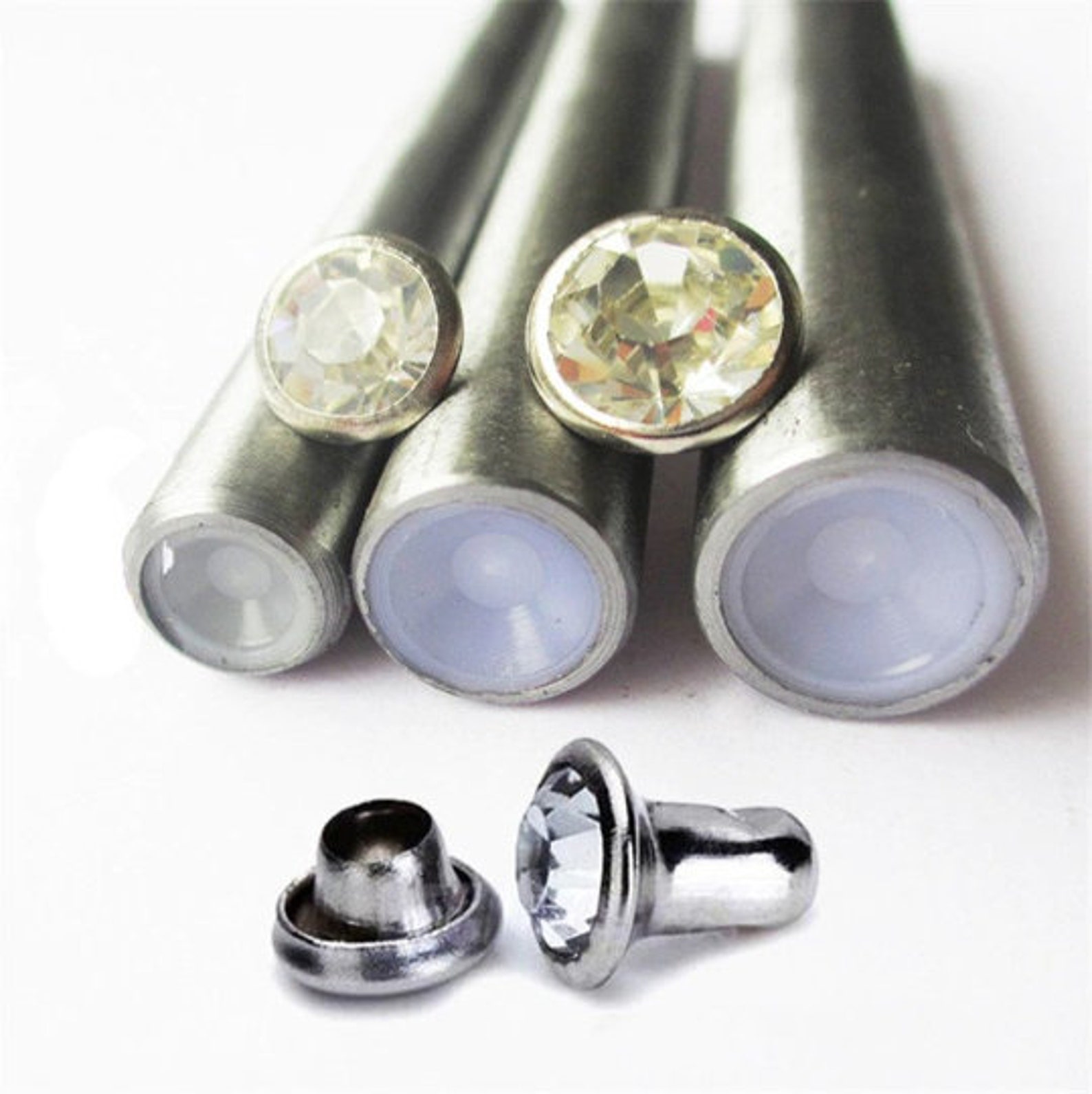 Rhinestone Rivets - Small Medium Large Crystal Rivets for Leather ...