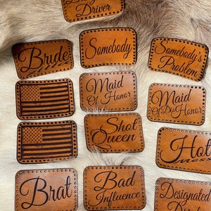Custom Leather Patches- Genuine Leather Patches- Personalized Patches ...