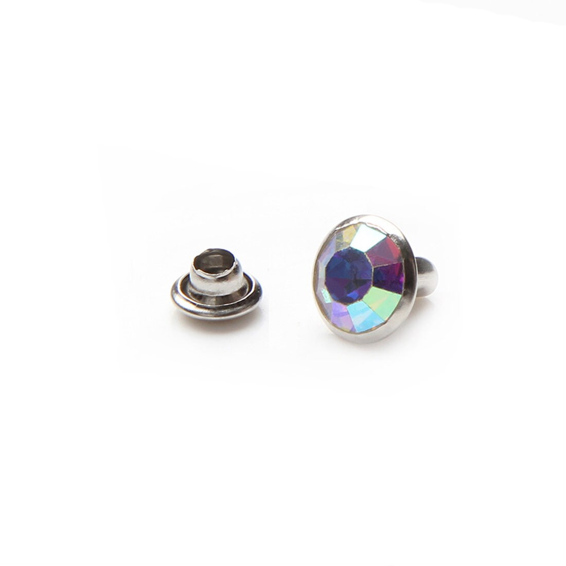 AB Rhinestone Rivets - 8mm Crystal Rivets - Gem Rivets for Leather -47 ...