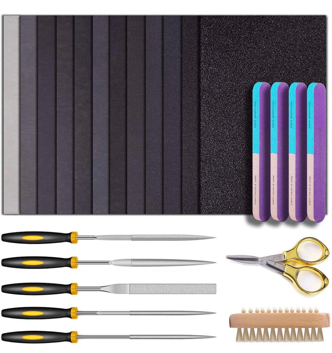 Sanding and Polishing Kit With Files for Stones, Jewelry, Resin, and ...