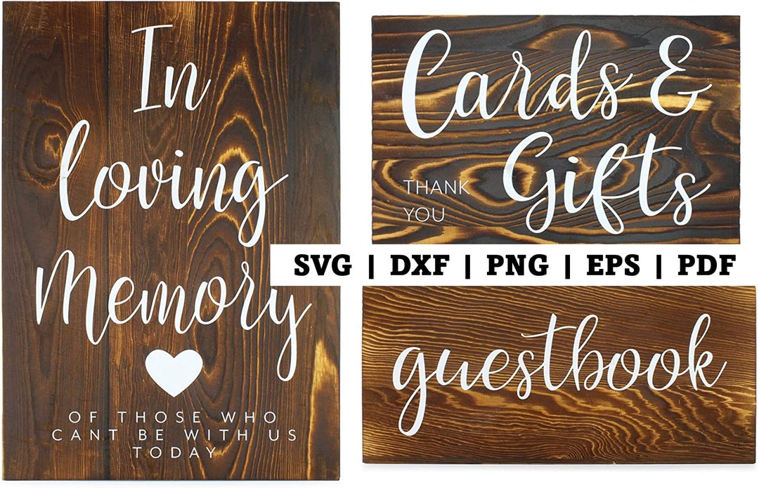Wedding Sign Bundle Svg - Guestbook Sign Svg - Angel Sign - Table Signs ...