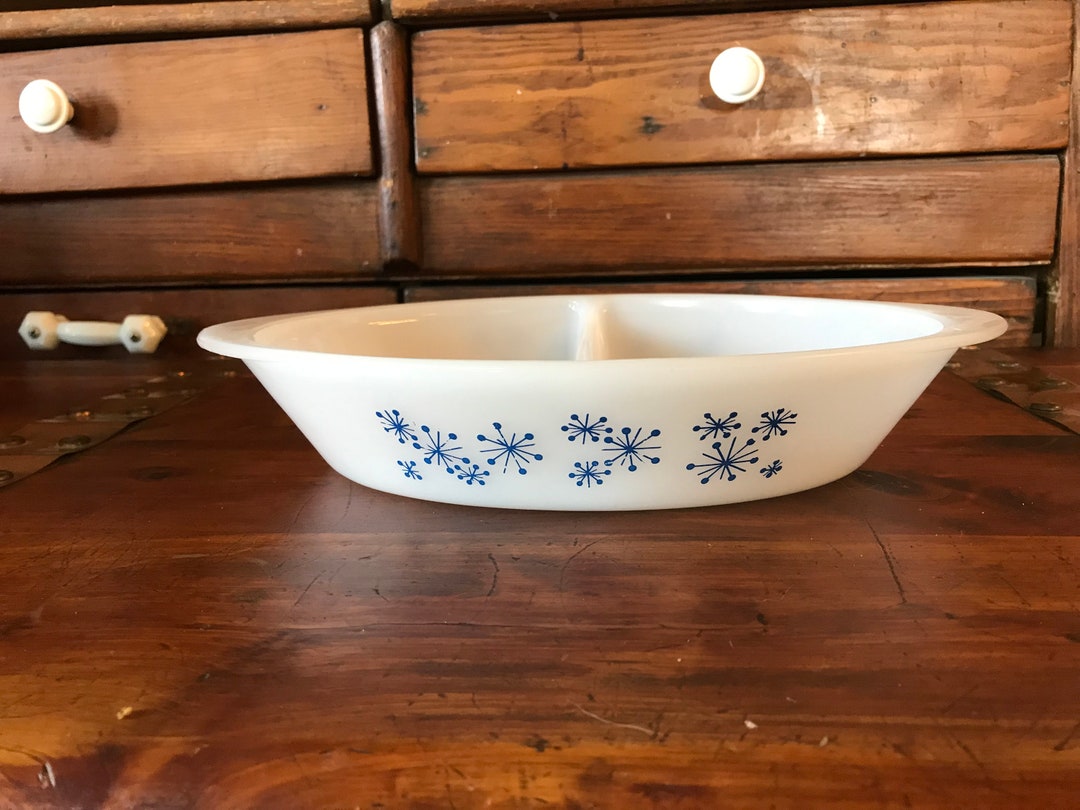 Glasbake Divided Dish Atomic Snowflake J2352 - Etsy