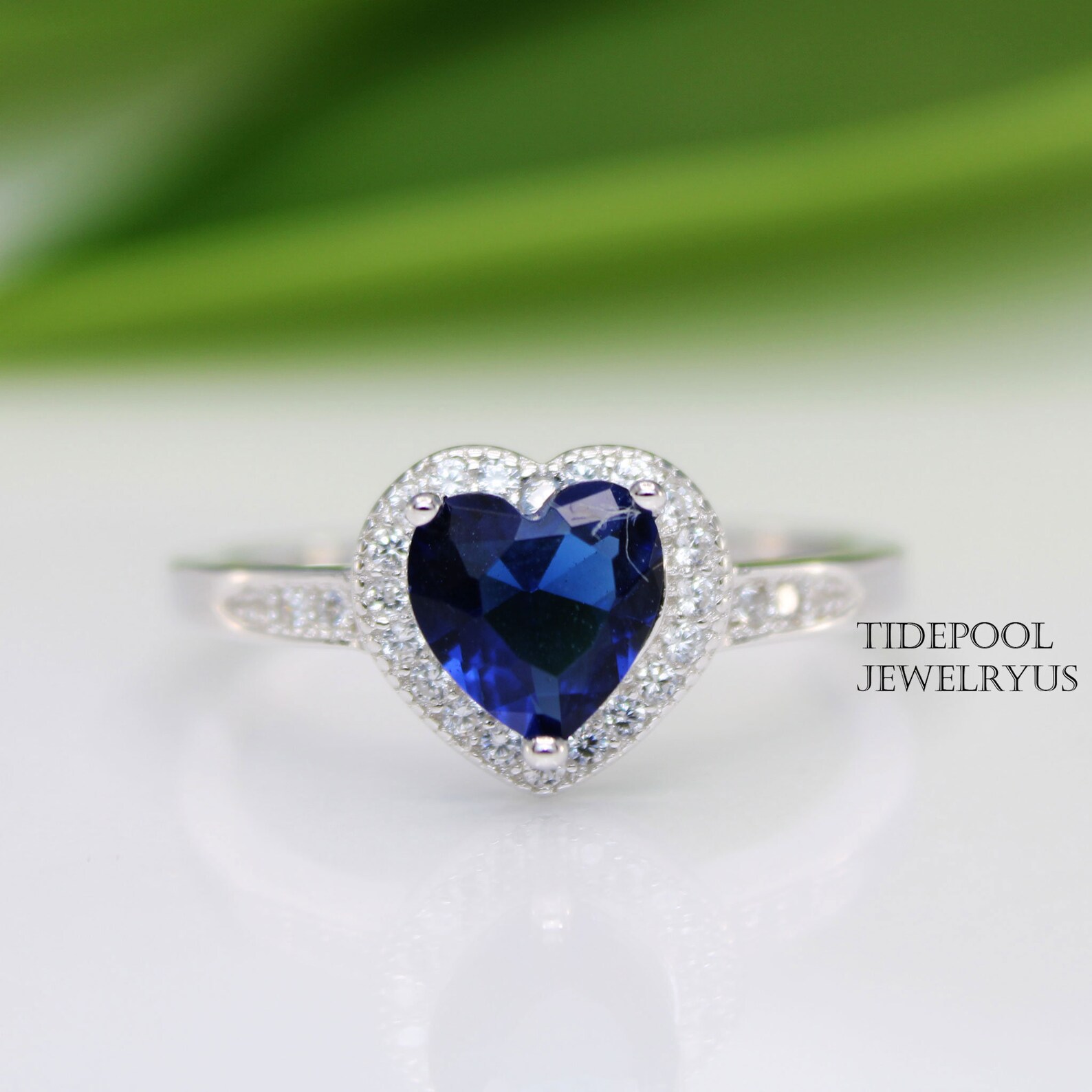 Heart Shape Sapphire Sterling Silver Ring Heart Ring - Etsy
