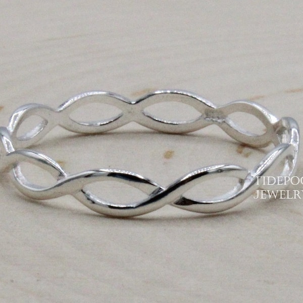 Silver Braided Ring - Etsy