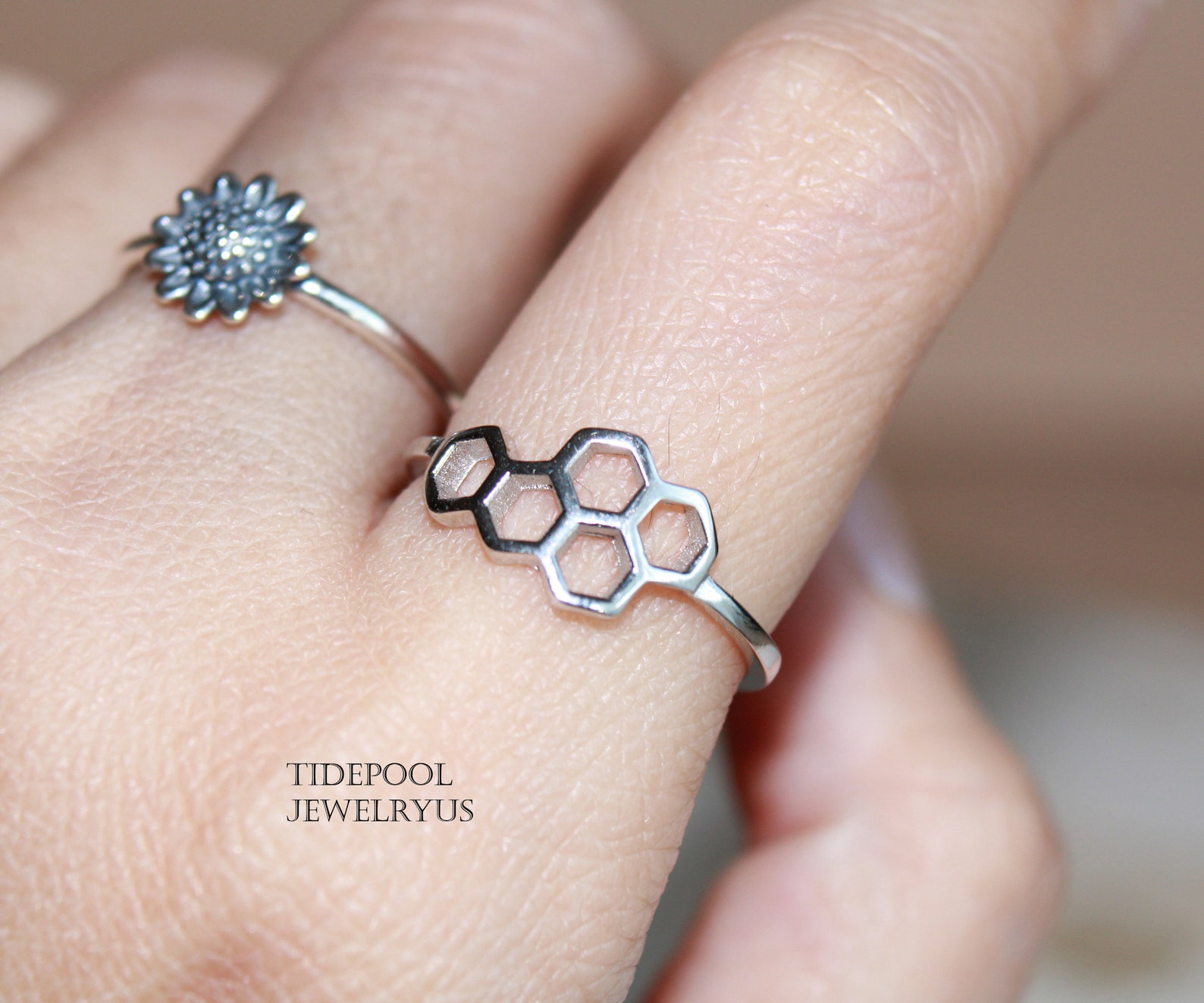 Sterling Silver Honey Bumble Bee Comb Ring Honey Comb Ring - Etsy