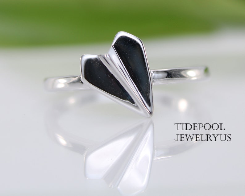 Sterling Silver Paper Plane Ring Origami Ring Love Letter | Etsy
