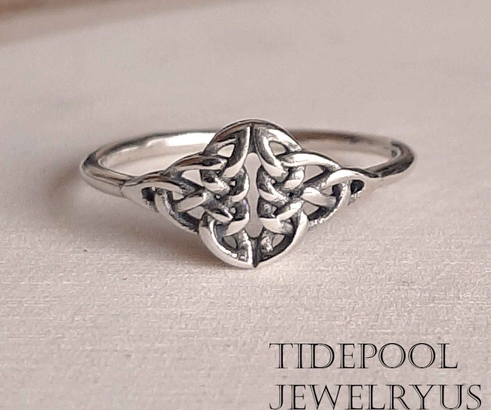 Dainty Celtic Irish Knot Ring in Sterling Silver Braid Weave | Etsy