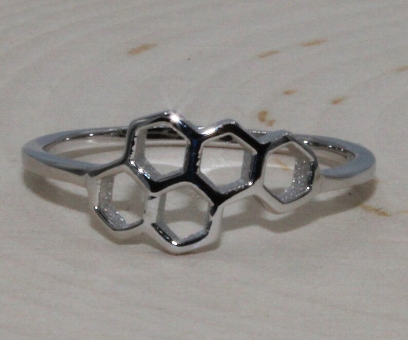 Sterling Silver Honey Bumble Bee Comb Ring Honey Comb Ring - Etsy