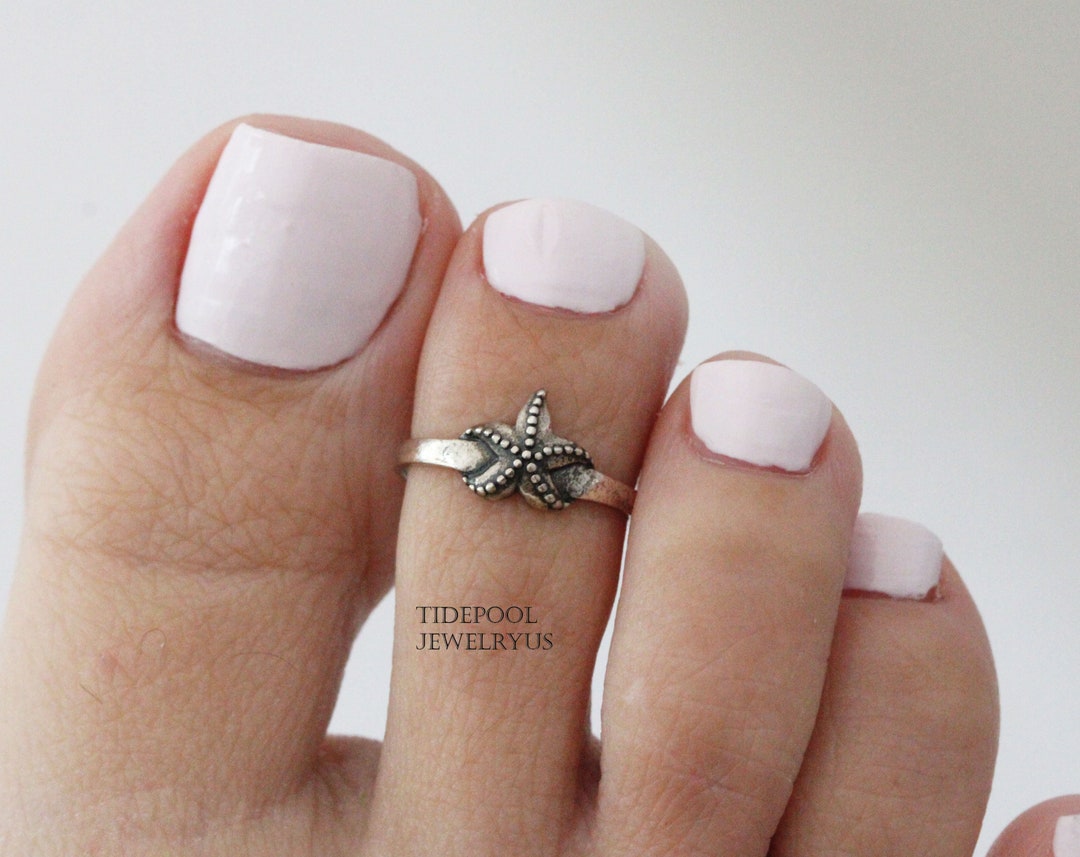 Adjustable Starfish Toe Ring Sterling Silver Starfish Ring, Hawaiian ...