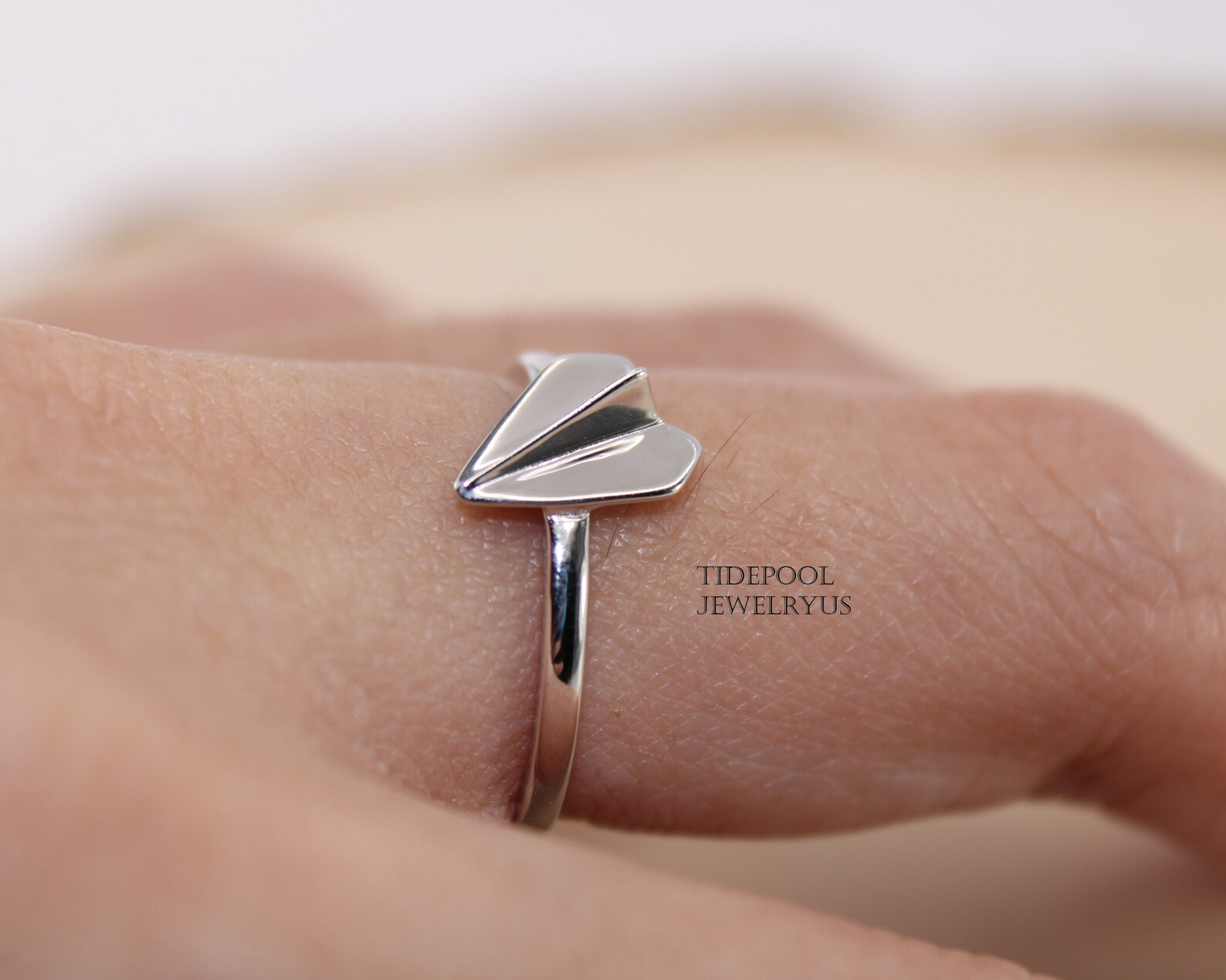 Sterling Silver Paper Plane Ring Origami Ring Love Letter | Etsy