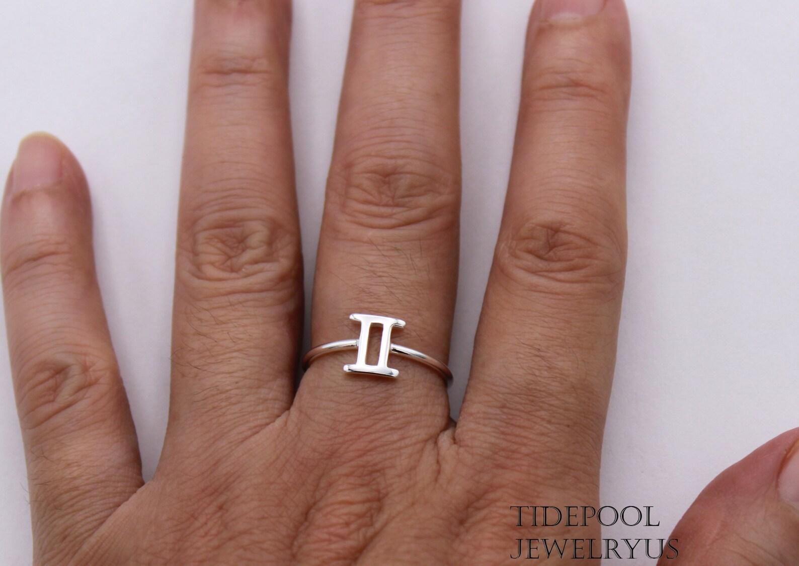 Zodiac Sign Gemini Ring in Sterling Silver Zodiac Sign | Etsy