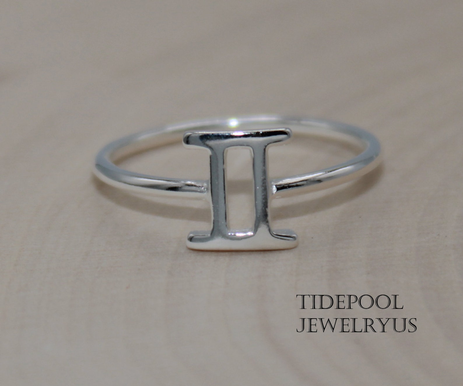 Zodiac Sign Gemini Ring in Sterling Silver Zodiac Sign | Etsy
