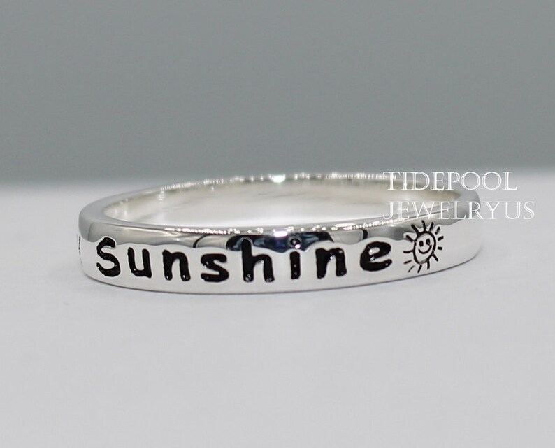 Sterling Silver You Are My Sunshine Engraved Ring Thumb Ring - Etsy