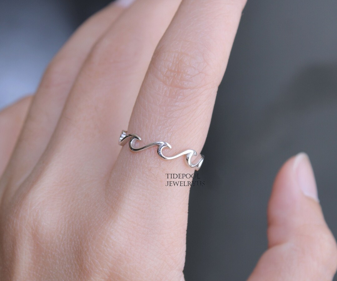 Full Eternity Wave Ring ocean Tide Current Ring, Ocean Wave Ring ...
