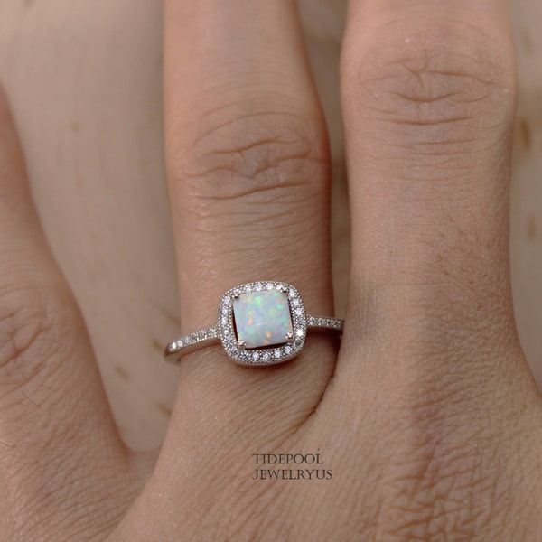 Square Stone Ring - Etsy